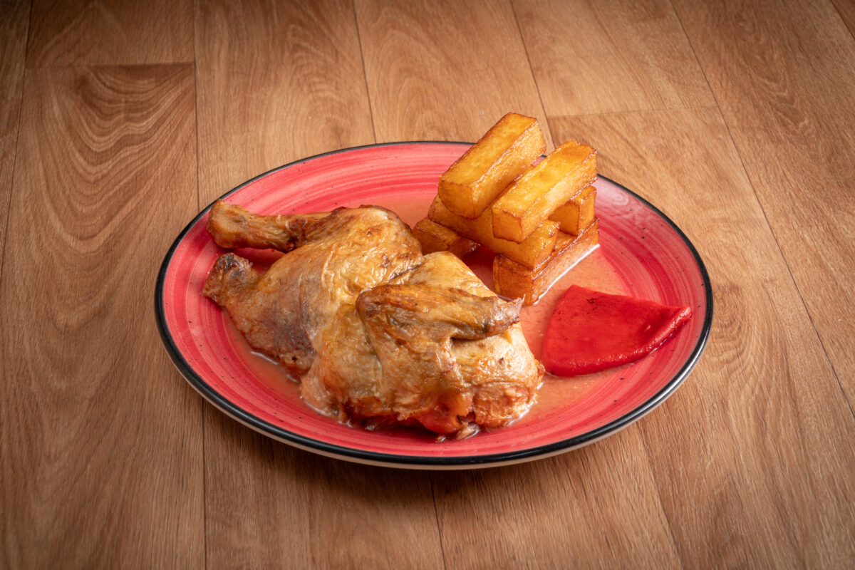 Medio Pollo asado al limón